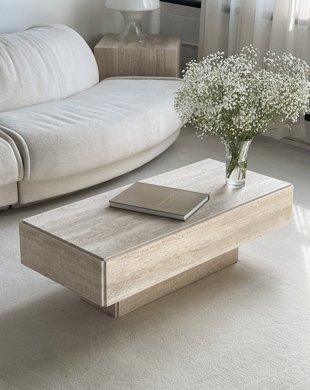 Chunky Rectangular Travertine Coffee Table– The 365 Studio
