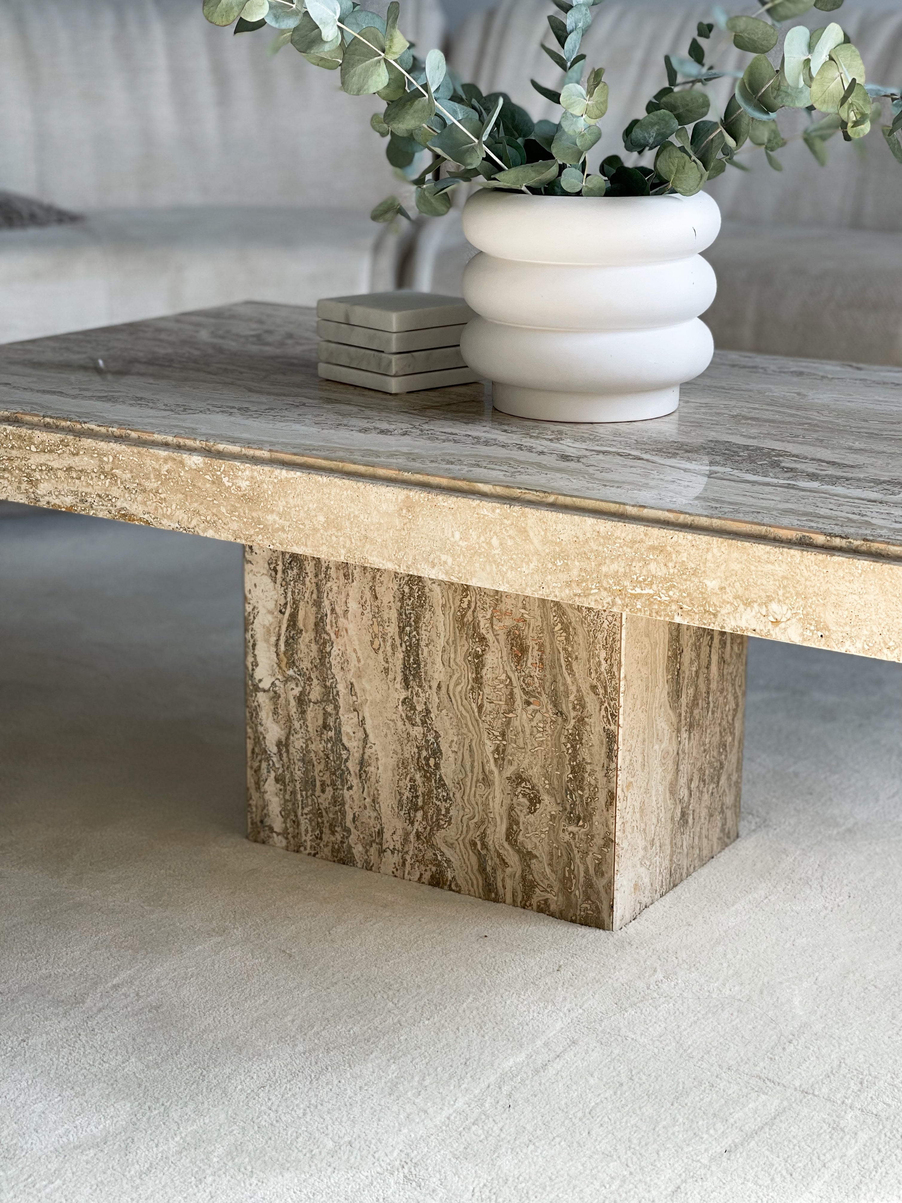 Rectangular Travertine Coffee Table– The 365 Studio