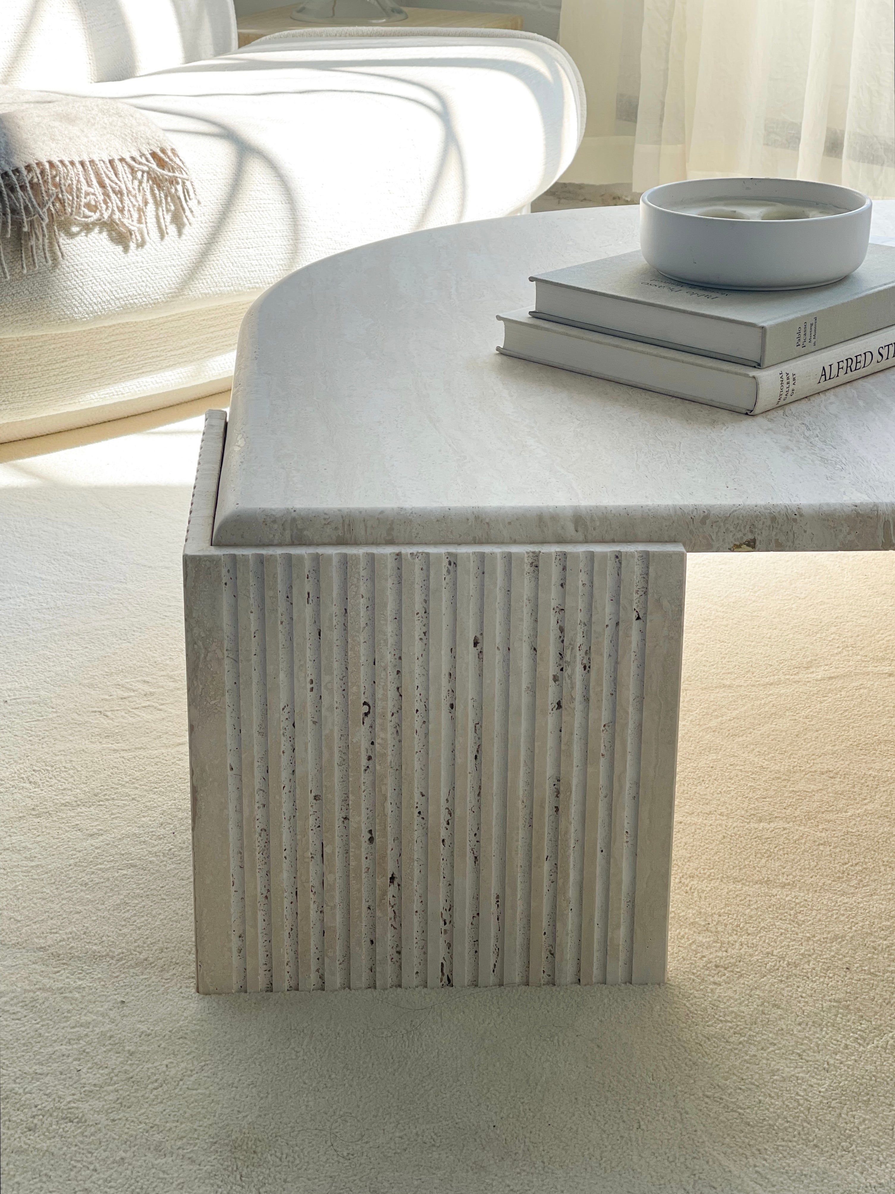 Light Travertine Fluted Eye Coffee Table– The 365 Studio