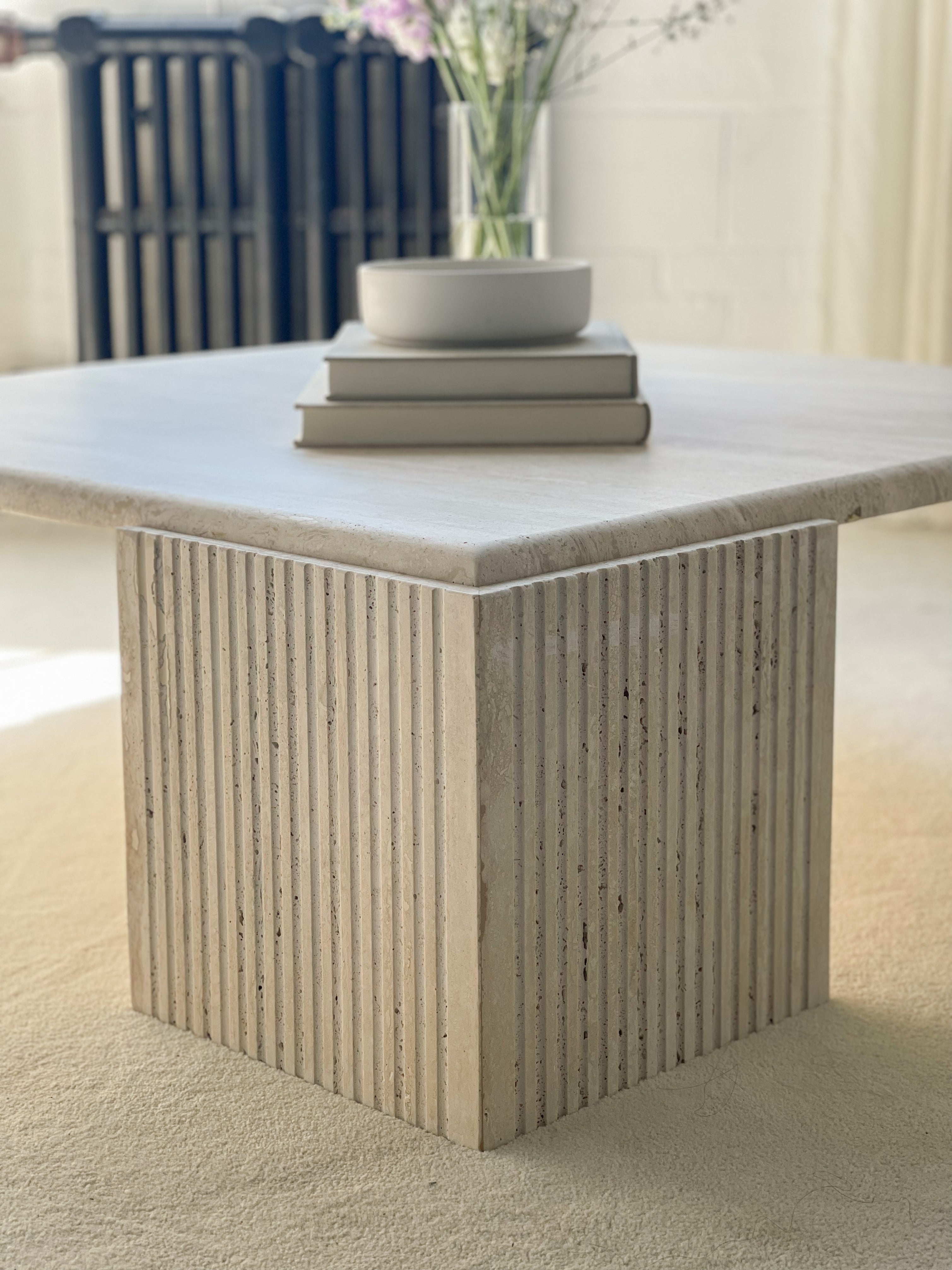 Light Travertine Fluted Eye Coffee Table– The 365 Studio