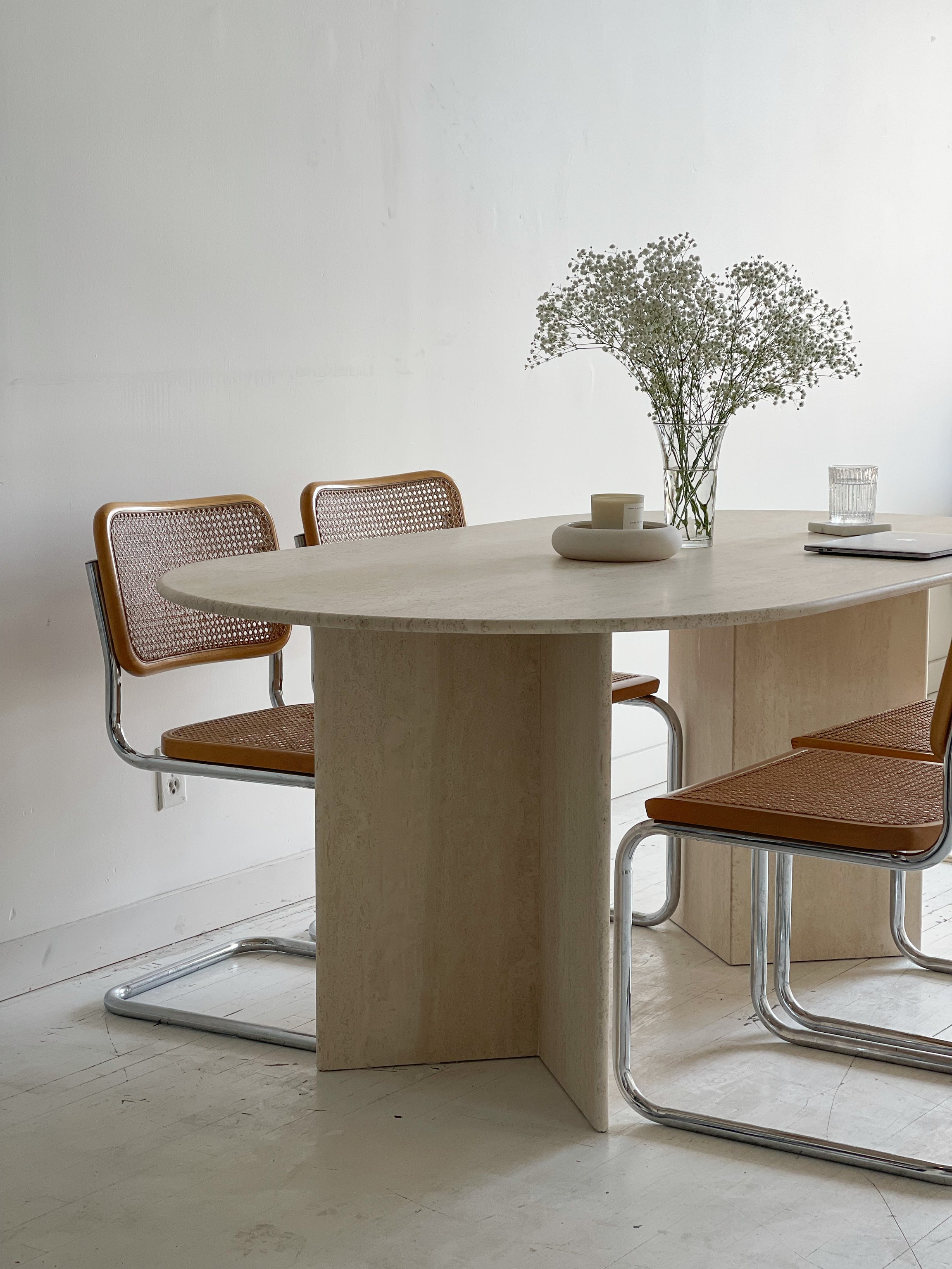 Light Travertino Oval Dining Table / Desk– The 365 Studio